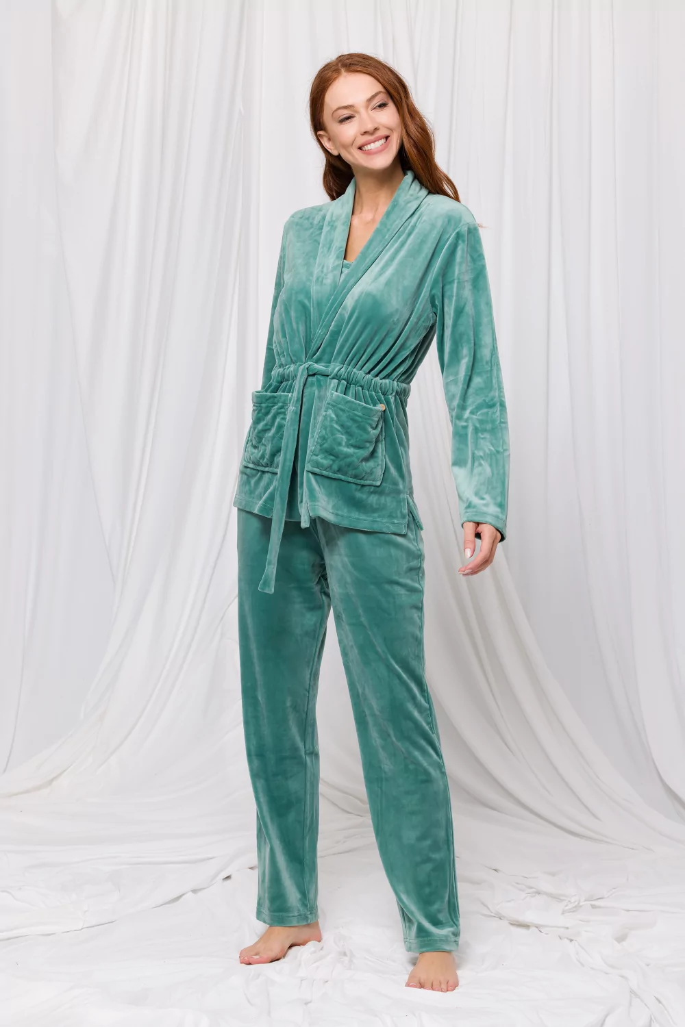 lordsxlilies Dames Homewear 3-delig - blauwgroen | Elegance Lingerie