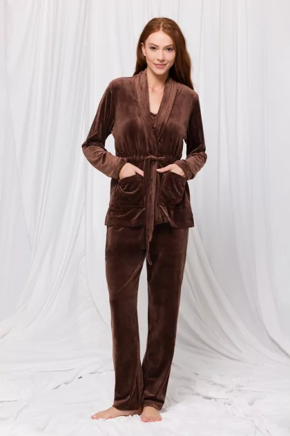 lordsxlilies Dames Homewear 3-delig - bruin | Elegance Lingerie